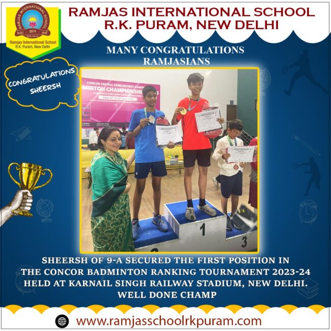 Sheersh of 9-A, Student of Ramjas International School R.K. Puram Delhi ...